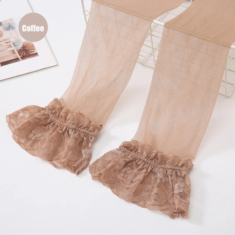 Dropshipping Sheer Lace Stay up Silk Semi Sheer Thigh High Hold up ...