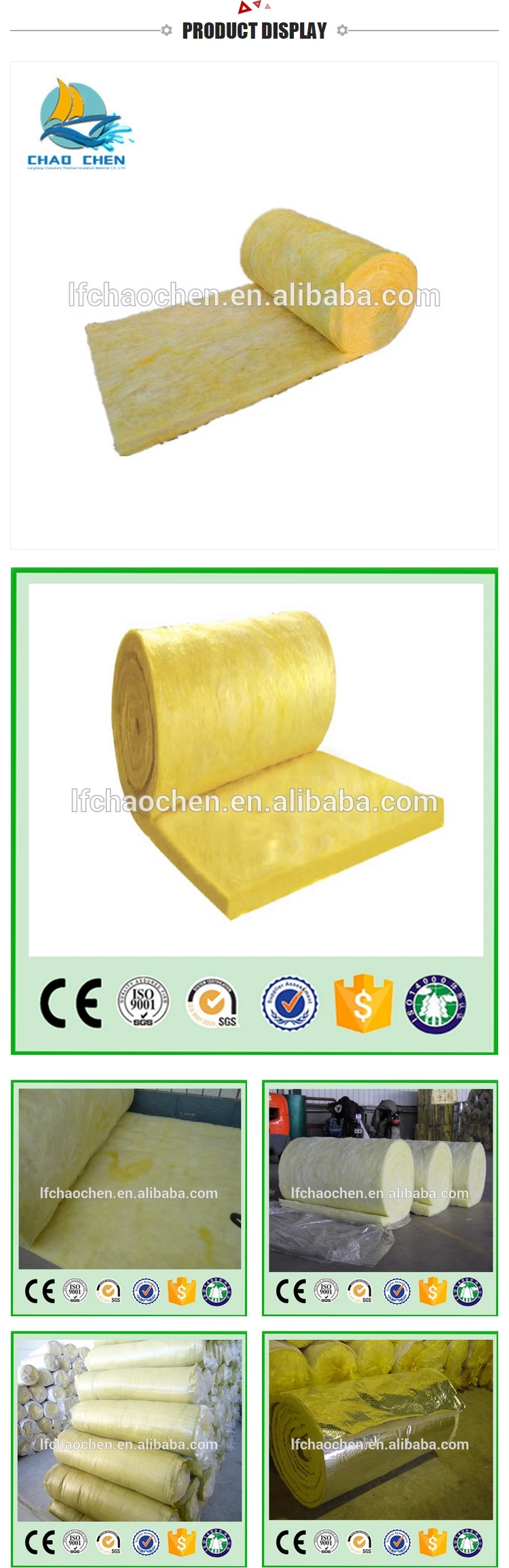 25-50mm Thickness Heat Thermal Insulation 50mm Fiberglass Insulation ...