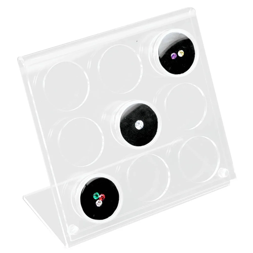 Acrylic Glass Top Gem Box White & Black Showcase Gemstone Casket ...