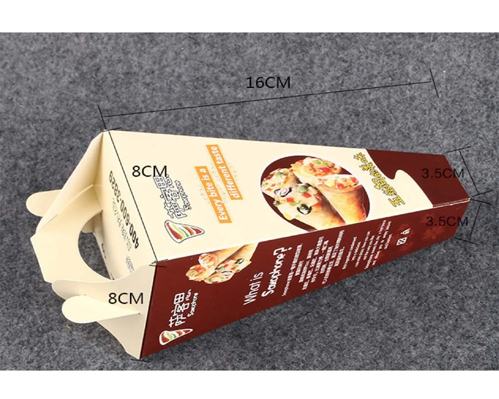Custom Food Grade Kraft Paper Coated Paper Cone Pizza Packaging Box ...
