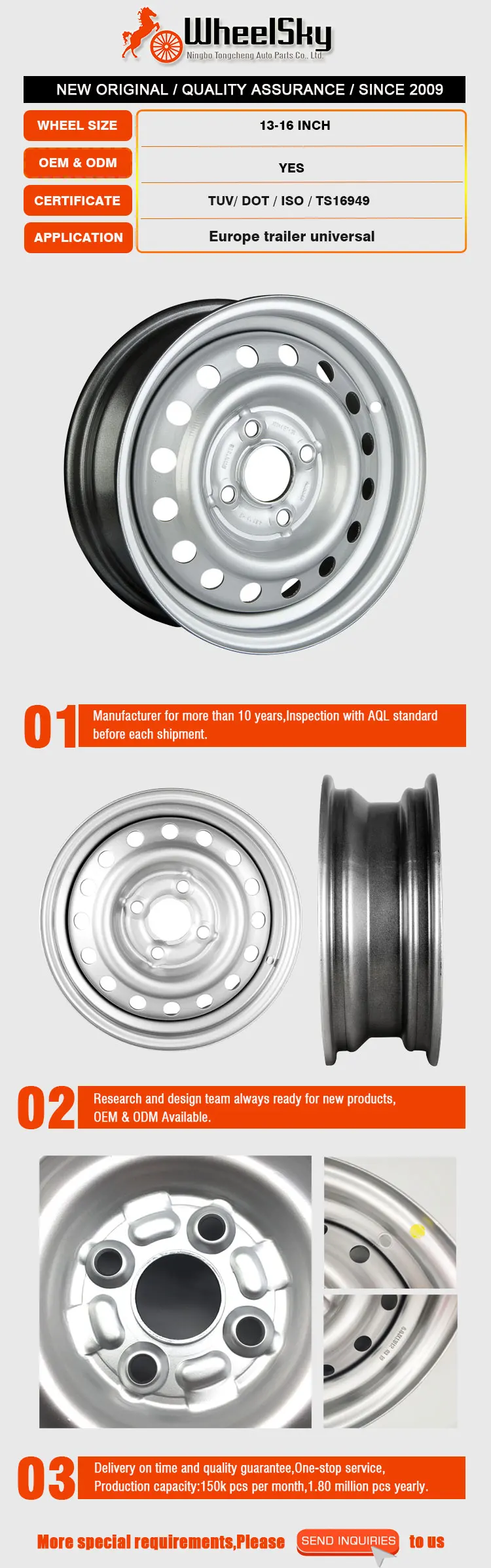 Wheelsky-llanta De Rueda De Remolque De Acero Plateado,Et1340401-s De ...