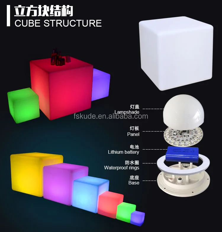 6 Inch Plastic Led Glow Cube For Indoor/ Outdoor Led Cube Stool - Buy ...