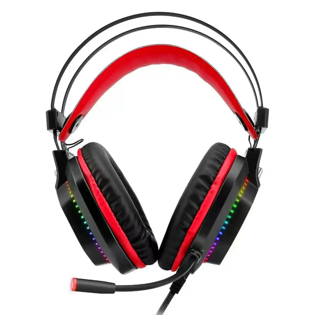 Usb Rgb Noise Cancelling Gaming Headphones With Mic Led Light Over Ear ...