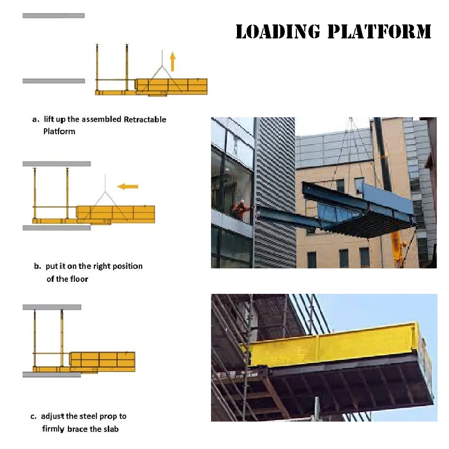 Tower Crane Used Materials Retractable Loading Platform Deck