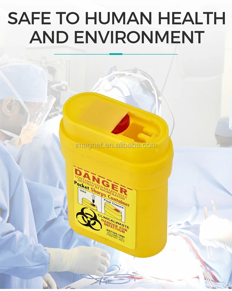 Travel Plastic Disposable Safe Mini Small Pocket 02l Sharps Container ...