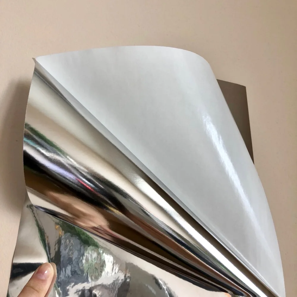 Wholesale Custom Self Adhesive Glossy Silver Foil PET Film Sticker ...