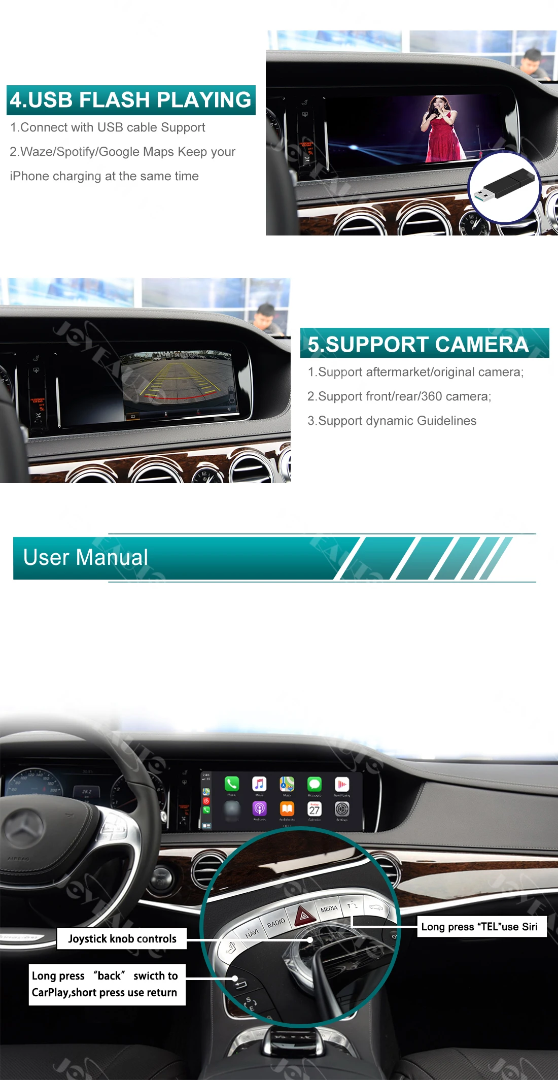 Aftermarket Multimedia Video Interface Wireless Apple Carplay For ...
