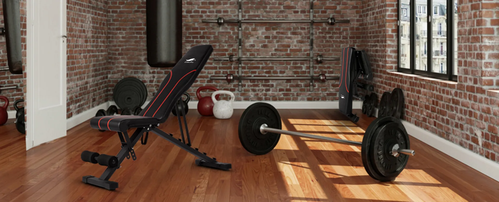 Bunnyhi JSY008 Home Weight Lifting Set - Adjustable Bench