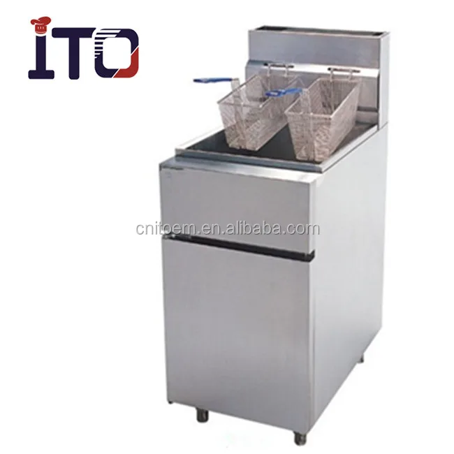 Single Tank Double Baskets Industrial Gas Deep Fryer With 3burners ...