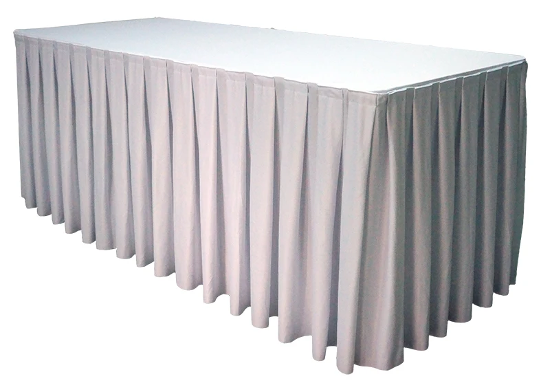 Box Pleats Table Skirting Party And Wedding Polyester Table Skirting ...