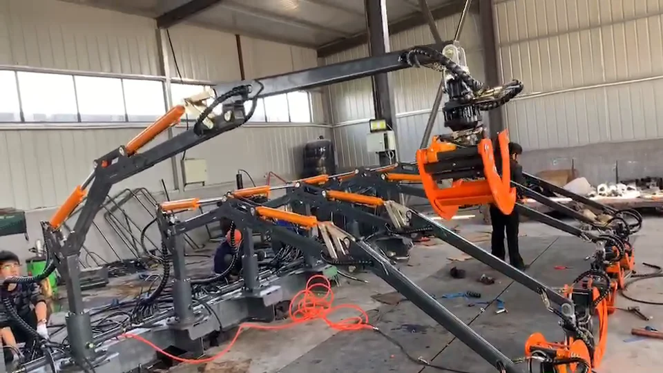 Hydraulic Crane / Log Grapple / Small Wood Timber Station Crane - Buy ...