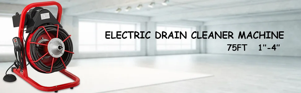 PEIXU 75' X 3/8" Drain Cleaner Machine - Efficient Plumbing