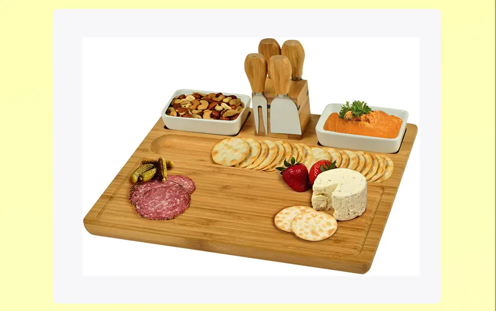 Wholesale Rectangular Wooden Charcuterie Cheese Cutting Board Tray Set ...