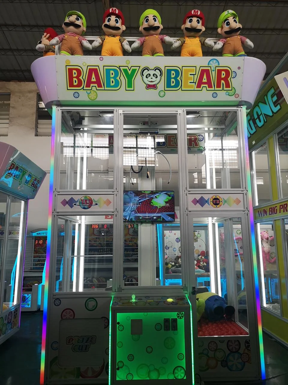 Coin Operated Stuffed Plush Toys Crane Claw Machine Jumbo Prize Toy ...