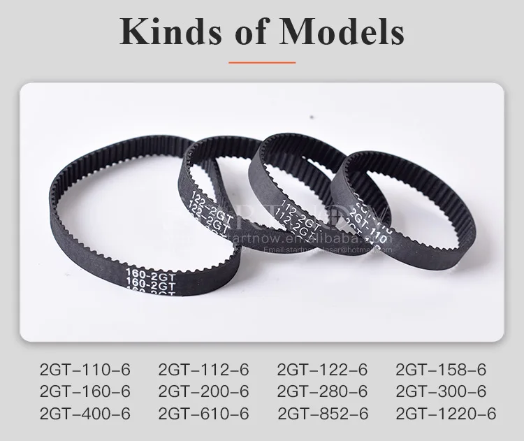 2gt Series Closed Loop Timing Belt For 3d Printer Parts Rubber Gt2 2mm ...