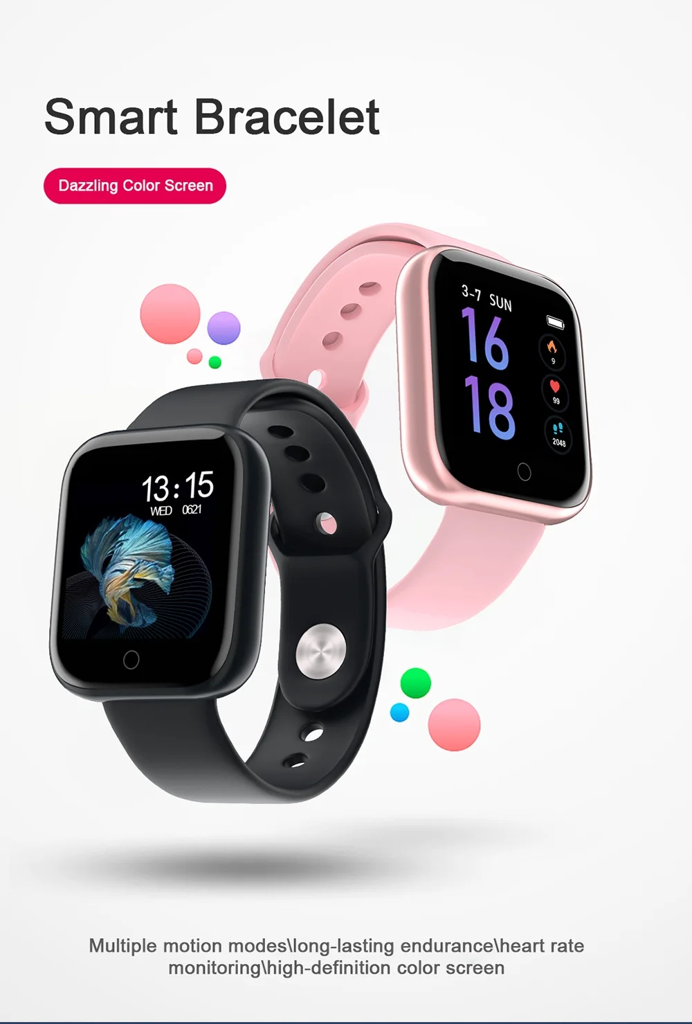 Dynamic Heart Rate Da Fit App Full Touch Screen Smartwatch With Real ...