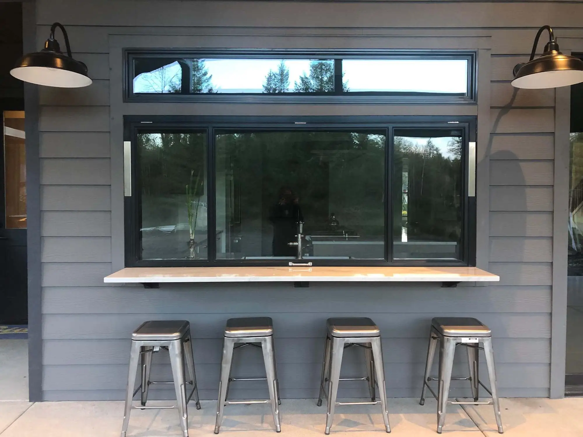 Aluminium Gas Strut Pass through Windows for Kitchen Bar