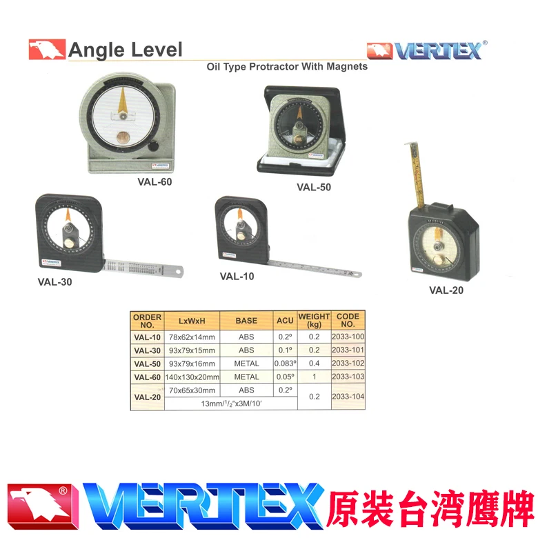 Vertex Precision Angle Level Val-10/val-30/val-50/val-60/val-20 Angle ...