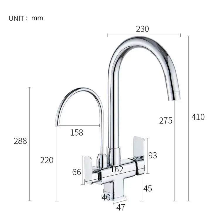 Home Products Dual Handles RO Pull Out Kitchen Sink Faucet| Alibaba.com