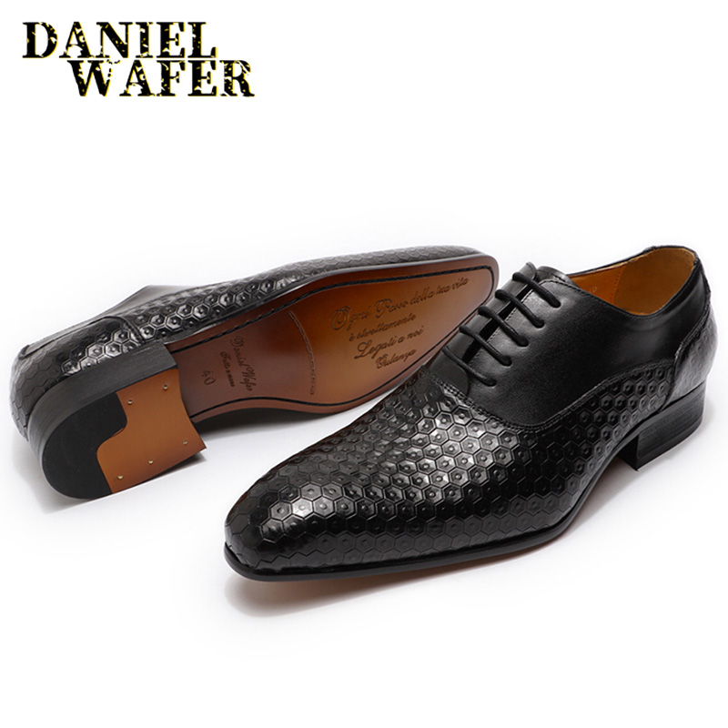Daniel Wafer Luxury Dress Shoes - Genuine Leather Oxfords for Office ...