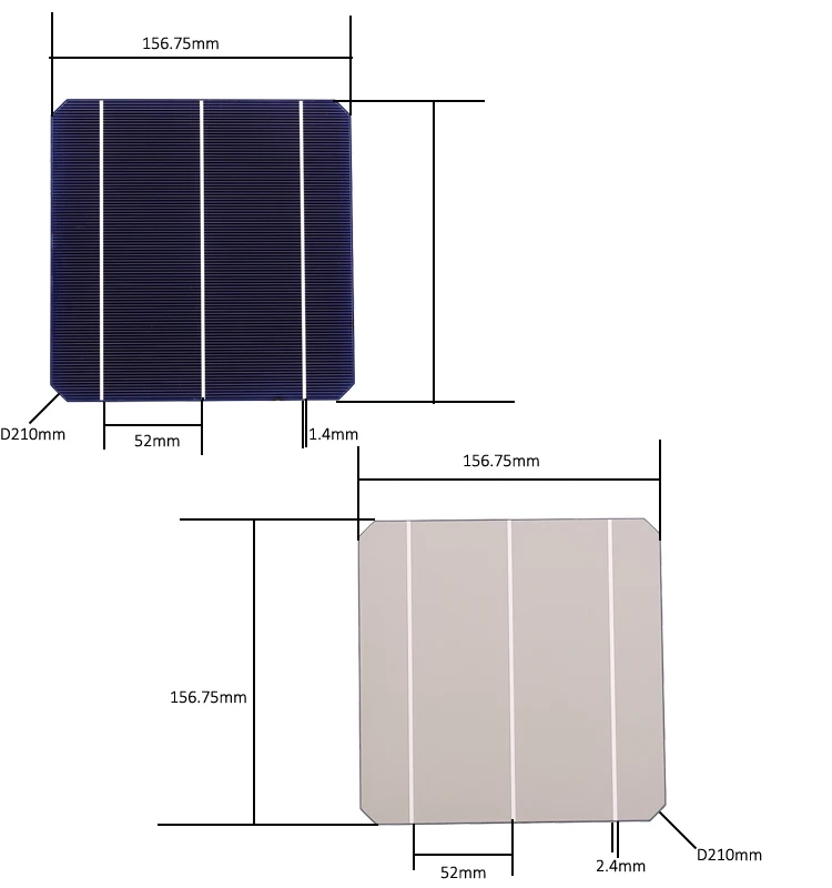 A Grade 6x6 Mono Crystalline Solar Cells 3BB - 19%-22% Efficiency