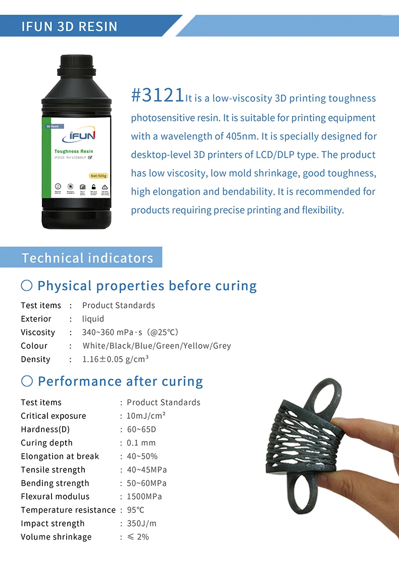 Ifun-resina De Alta Resistencia Para Impresora Lcd Dlp,Resina De Alta ...