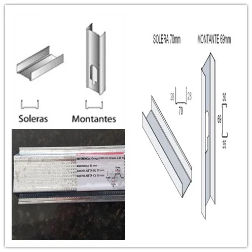 Galvanized Steel Profile Perfiles C Montantes 38mm Solera Angulo ...