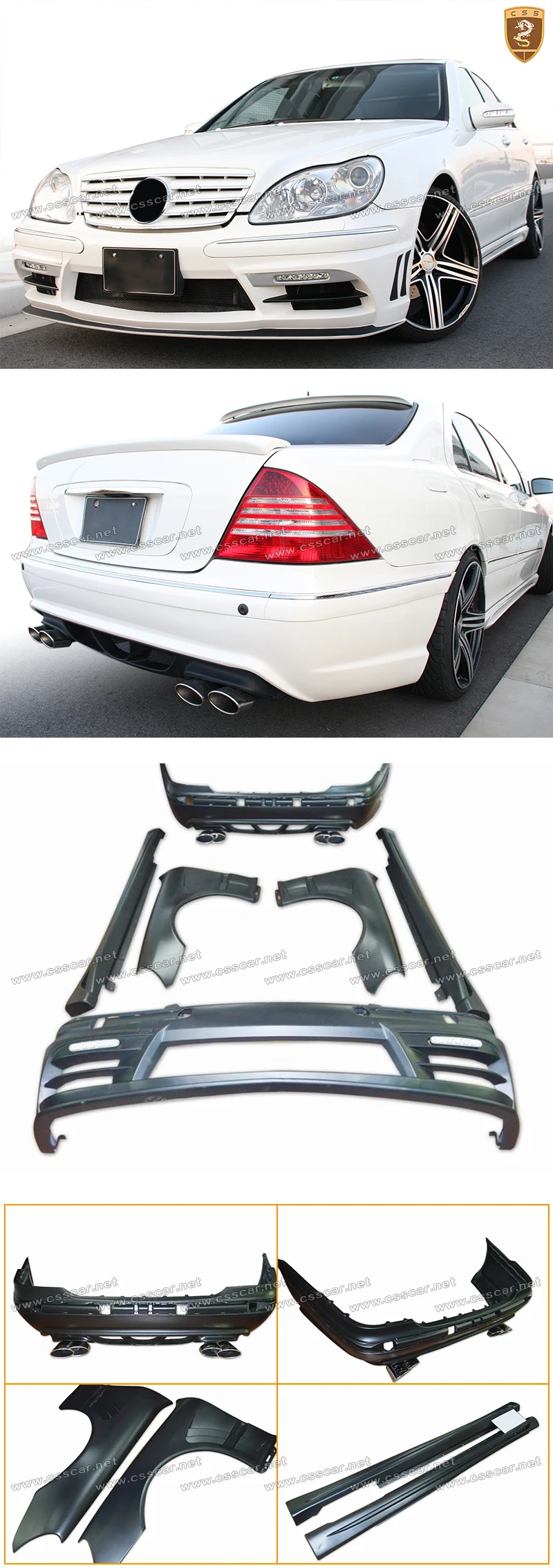 1999-2005 Car Body Kit for Bens S Class W220 - FRP Front Bumpers