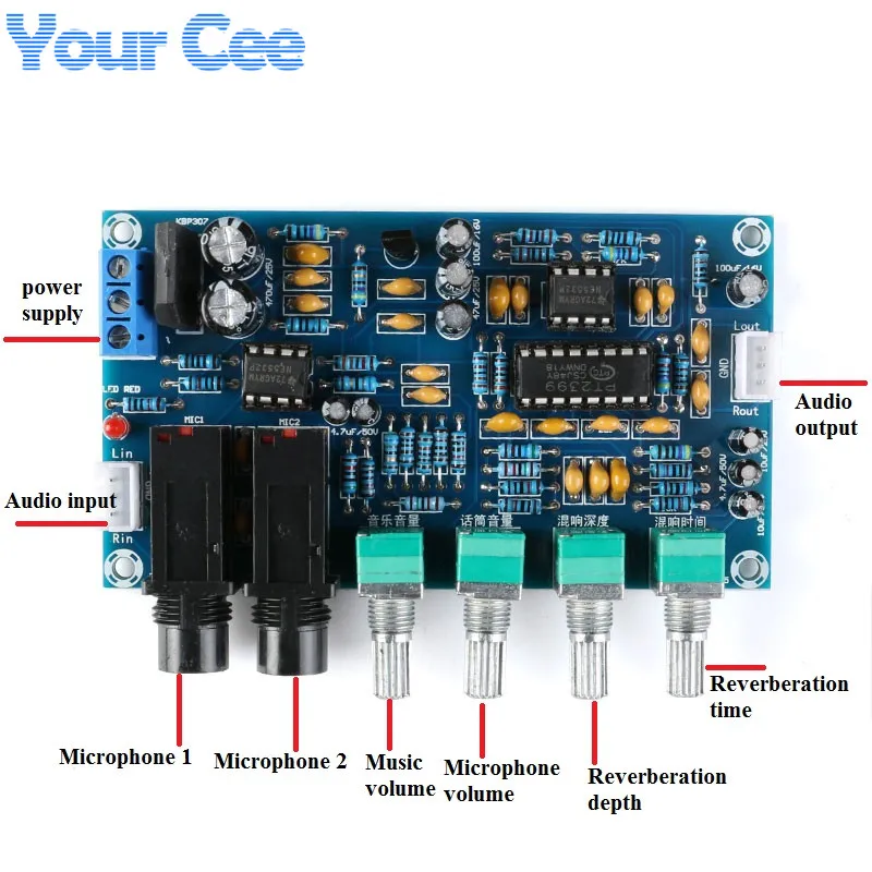 PT2399 Digital Microphone Amplifier Board for Karaoke