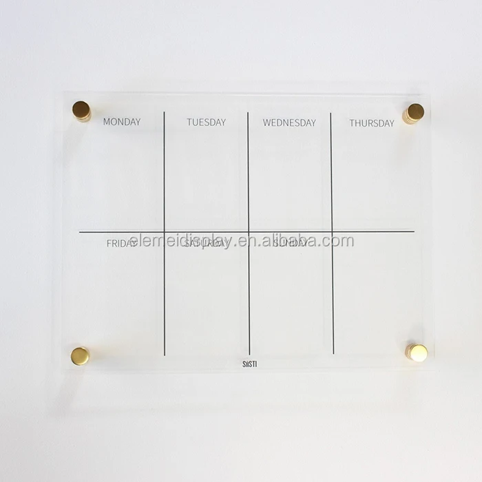 2020 Clear Acrylic Weekly Planner Perspex Wall Calendar - Buy Clear ...