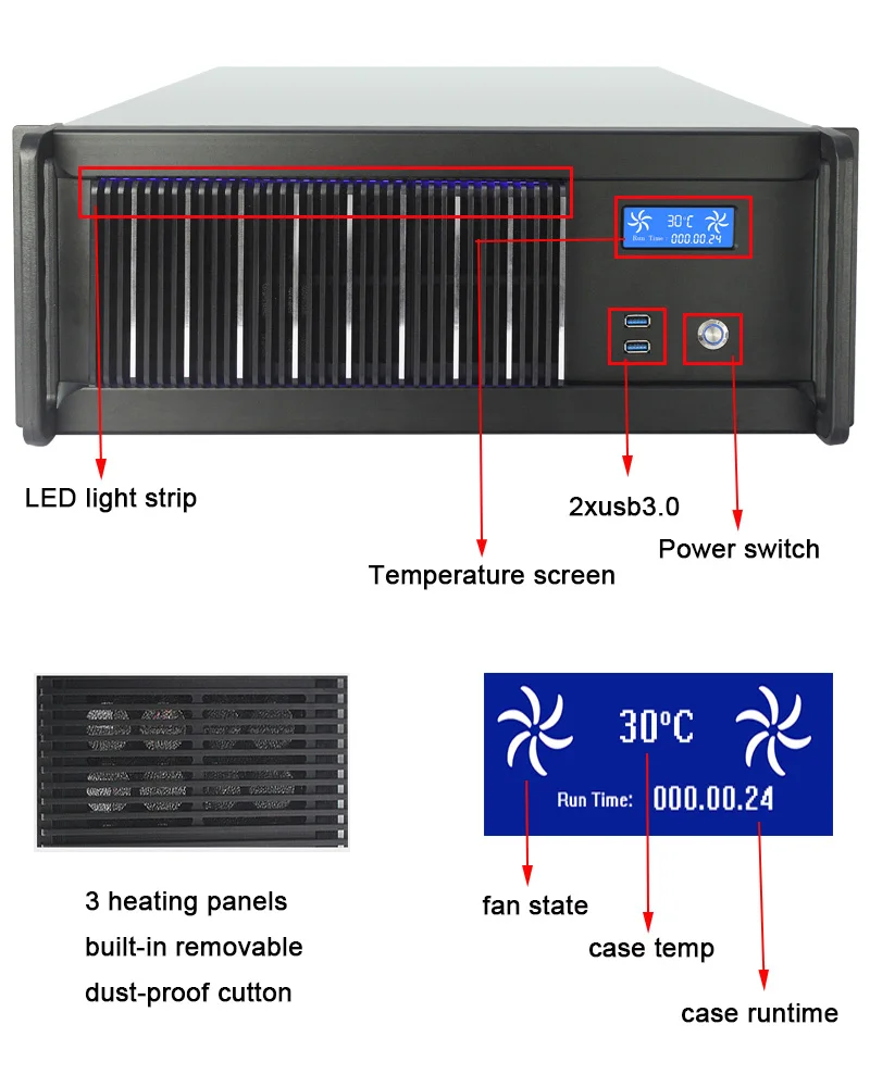 Customized 4u Server Case With Led Industrial Pc Atx Computer Case For ...