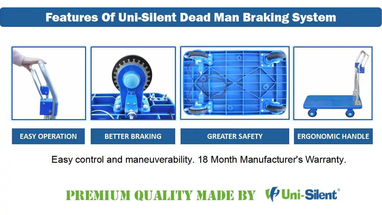 Uni-silent PLA250-SS-DX Foldable Trolley with Dead Man Braking