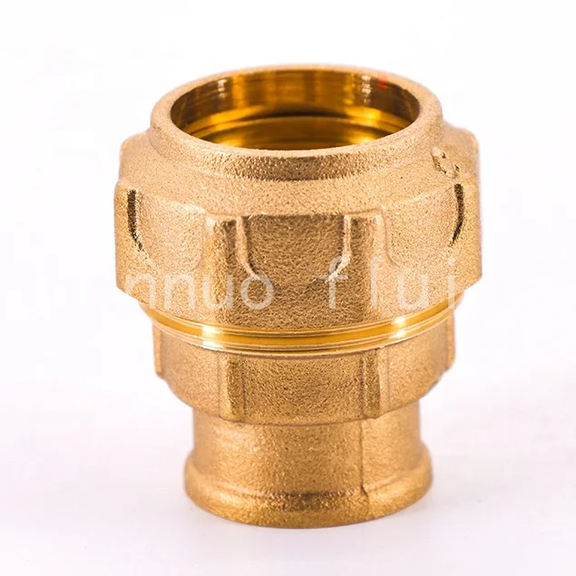 Spain Market Female Threaded Straight Coupler Coupling Compression Brass Forging Pe Pipe Fitting ...