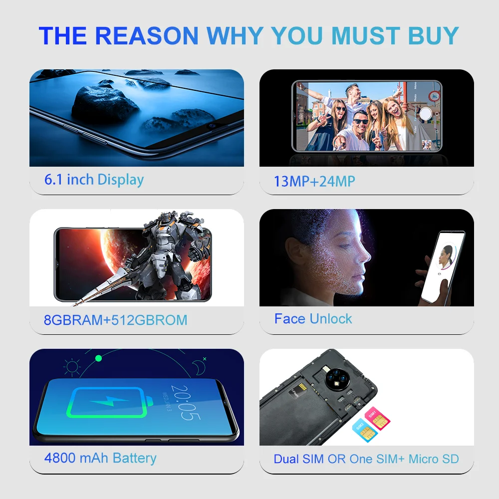 New High-quality Mobile Phone 6.1-inch Large Screen Large Memory Hd ...
