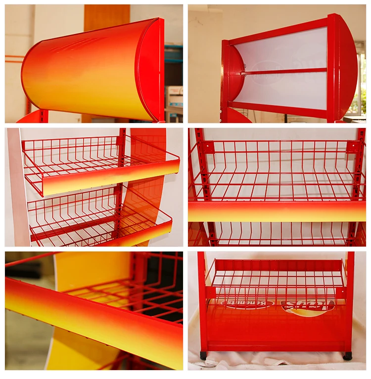 Customizable Lays Metal Wire Basket Candy Potato Chip Snacks Display Rack