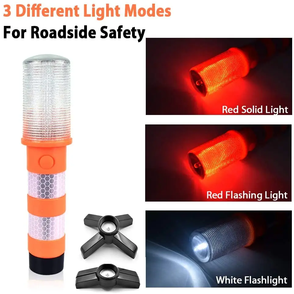 Road Safety Traffic Warning Stick With Torch,2 In 1 Warning Stick With ...