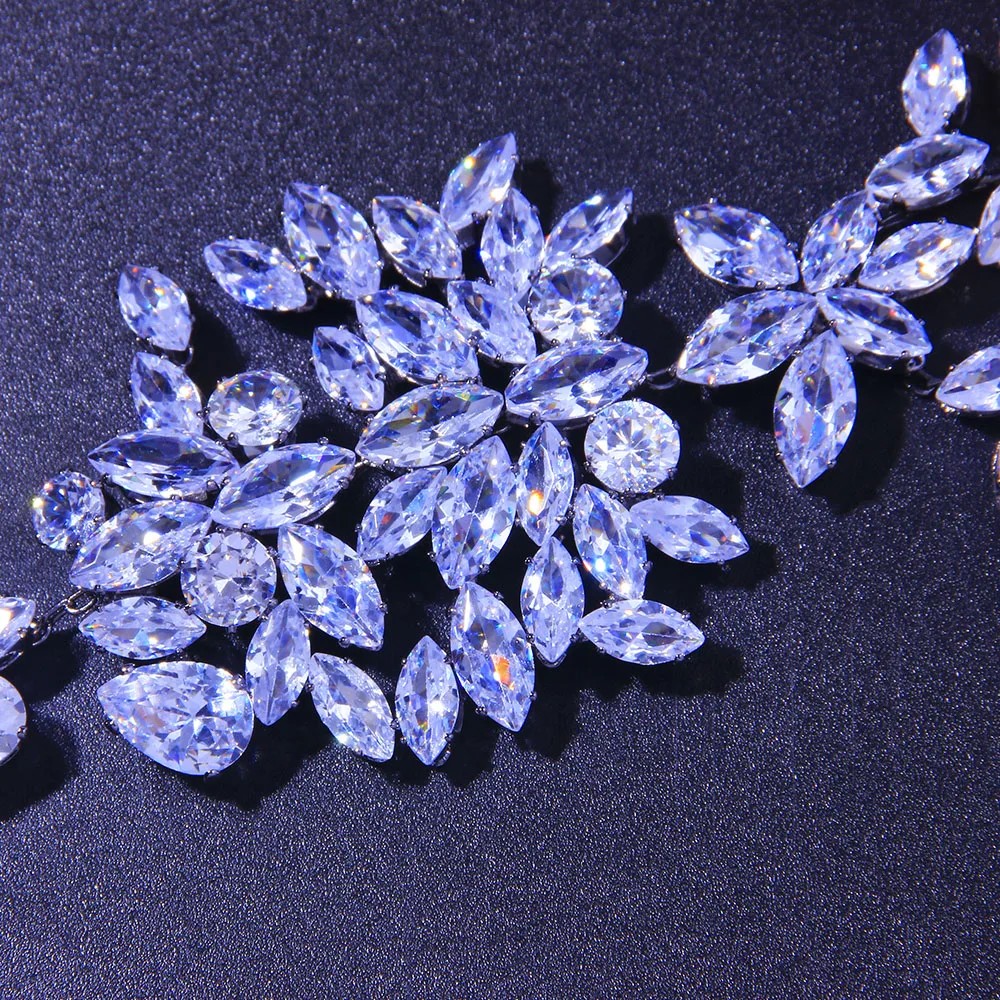 New Ice Cz Finger Ring Bracelet Zircon Hand Chain Bangle India Wedding ...