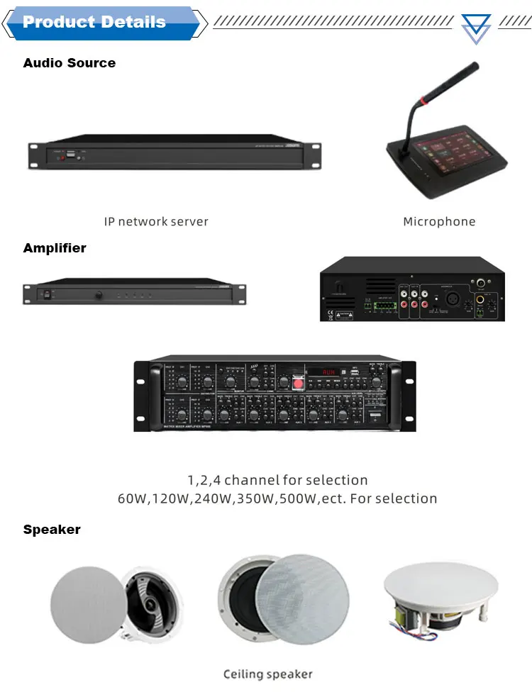 Digital Ip Addressable Network Public Address System Back Ground Music ...