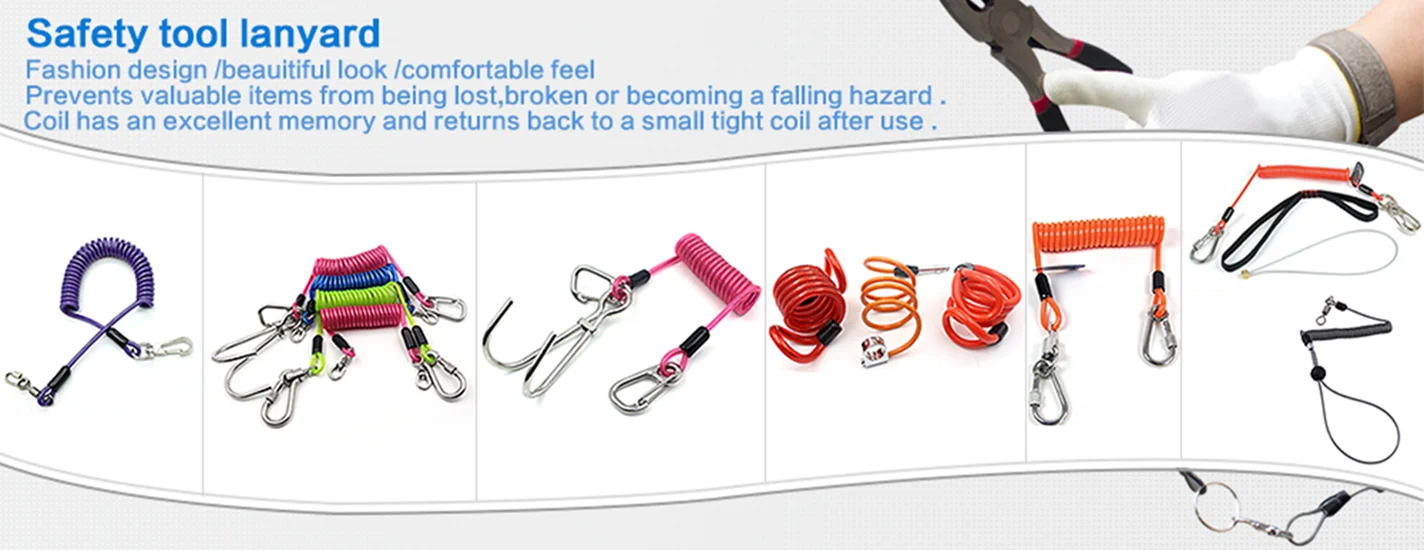 Heavy Duty Fall Protection - Safety Load Spiral Spanner Tool Lanyard