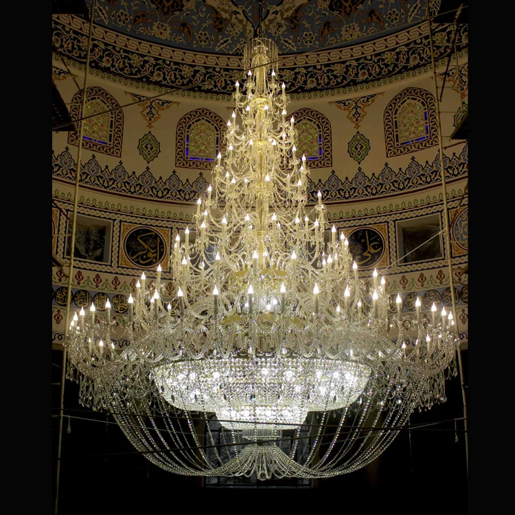 Arabic Candle Pendant Lamp - Arabian Style Brass Chandelier
