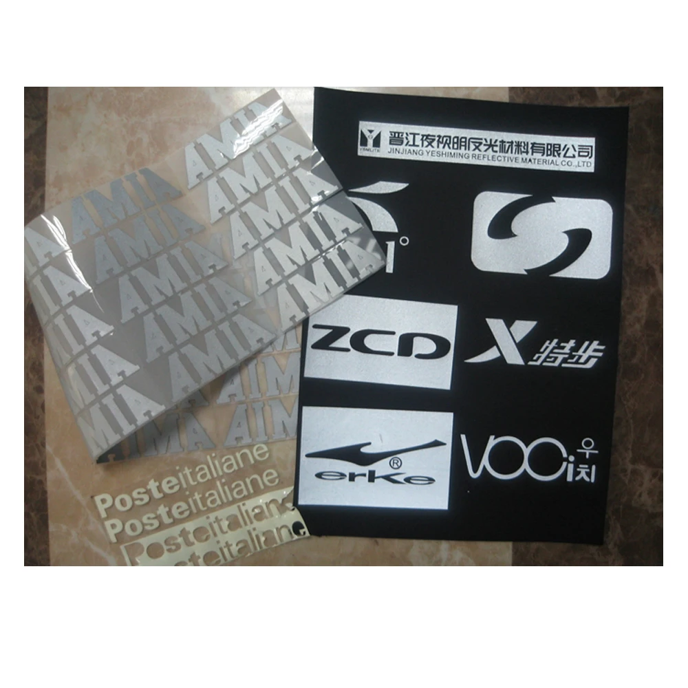 Heat Transfer Vinyl Silver Color Reflective Logo 100pcs