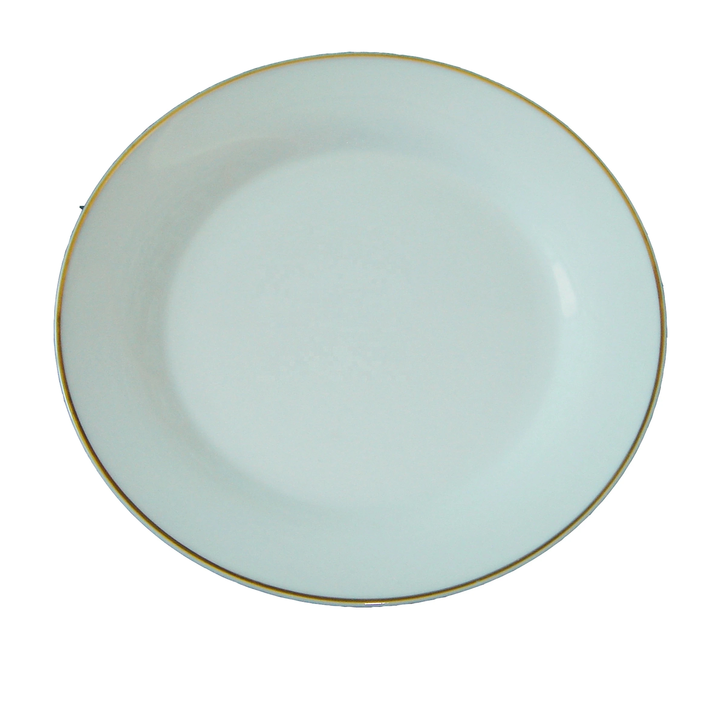 Super White Ab Grade Gold Dinner Plate 10.5 Inch/26.7cm With Golden Rim ...