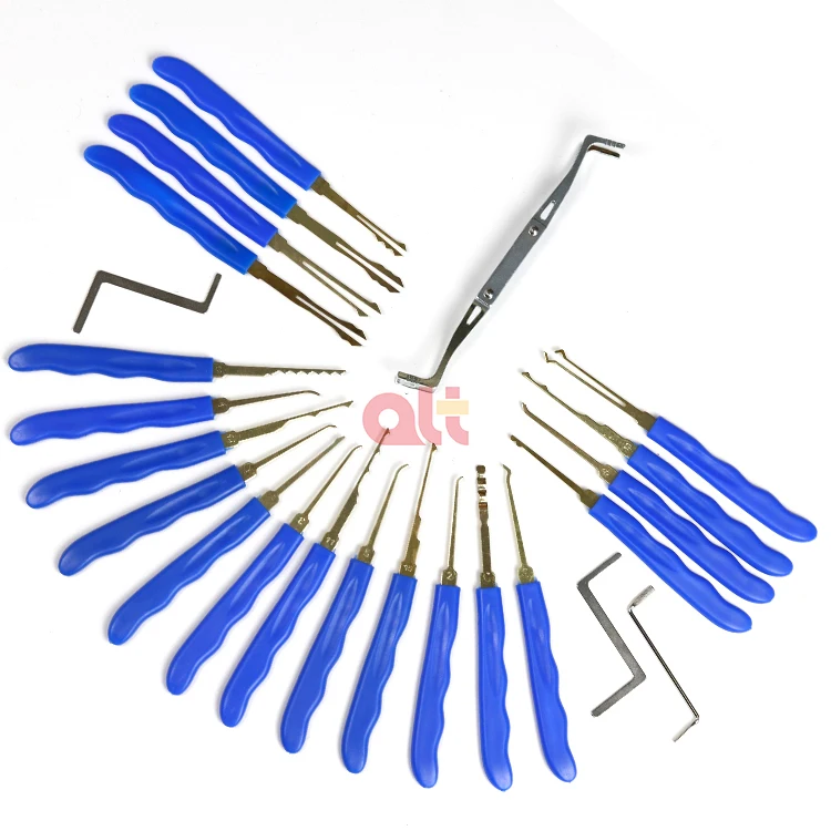 24 Pcs Blue Multipick Lock Pick Set Broken Key Extractor Set Locksmith ...