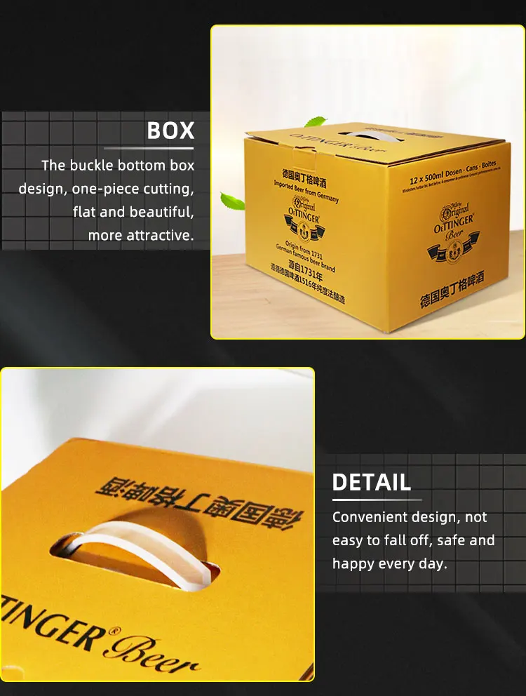 Custom Printed Foldable Delivery Box Cardboard Bottle Beer Wine ...