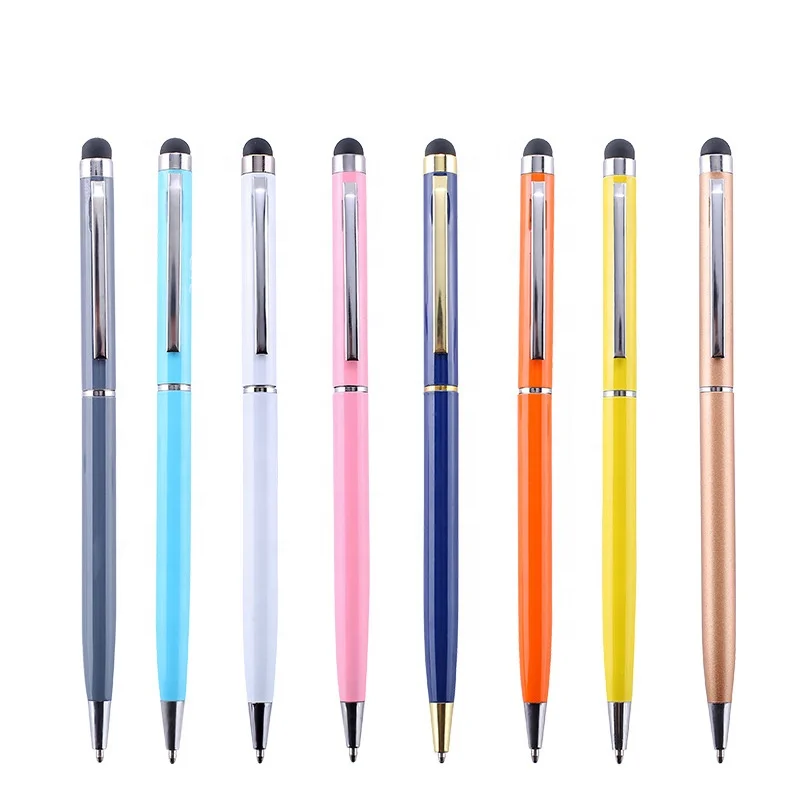 Cheap Office Slim Metal Twist Ballpoint Pens - Assorted Colors