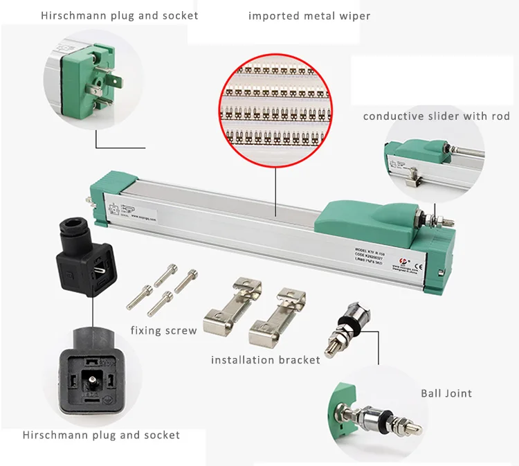 0-5v/0-10v Analog Output Rodless Slide Conductive Plastic Linear ...