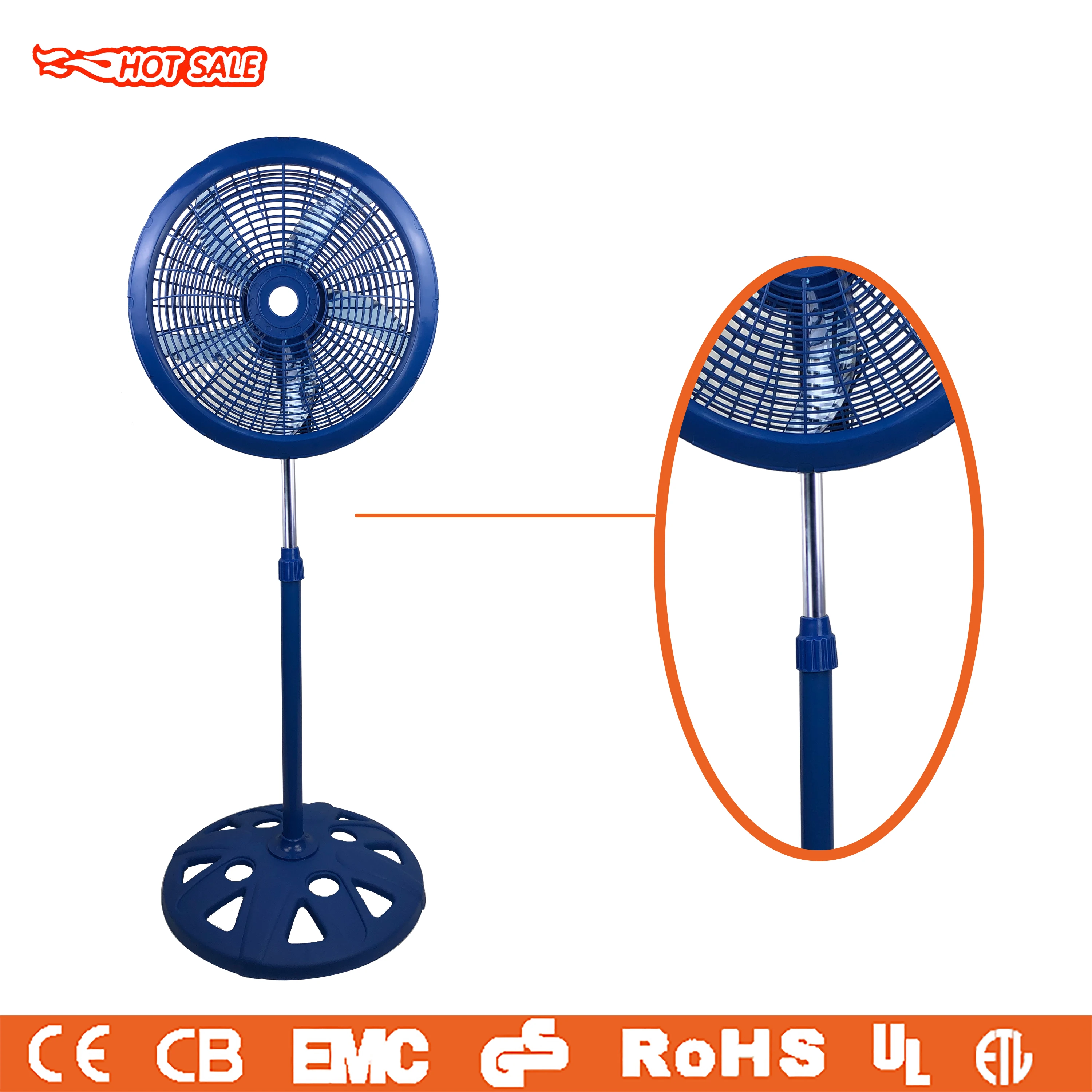 18 Inch Industrial Silent Metal Stand Fan With Hole Round Base Metal ...