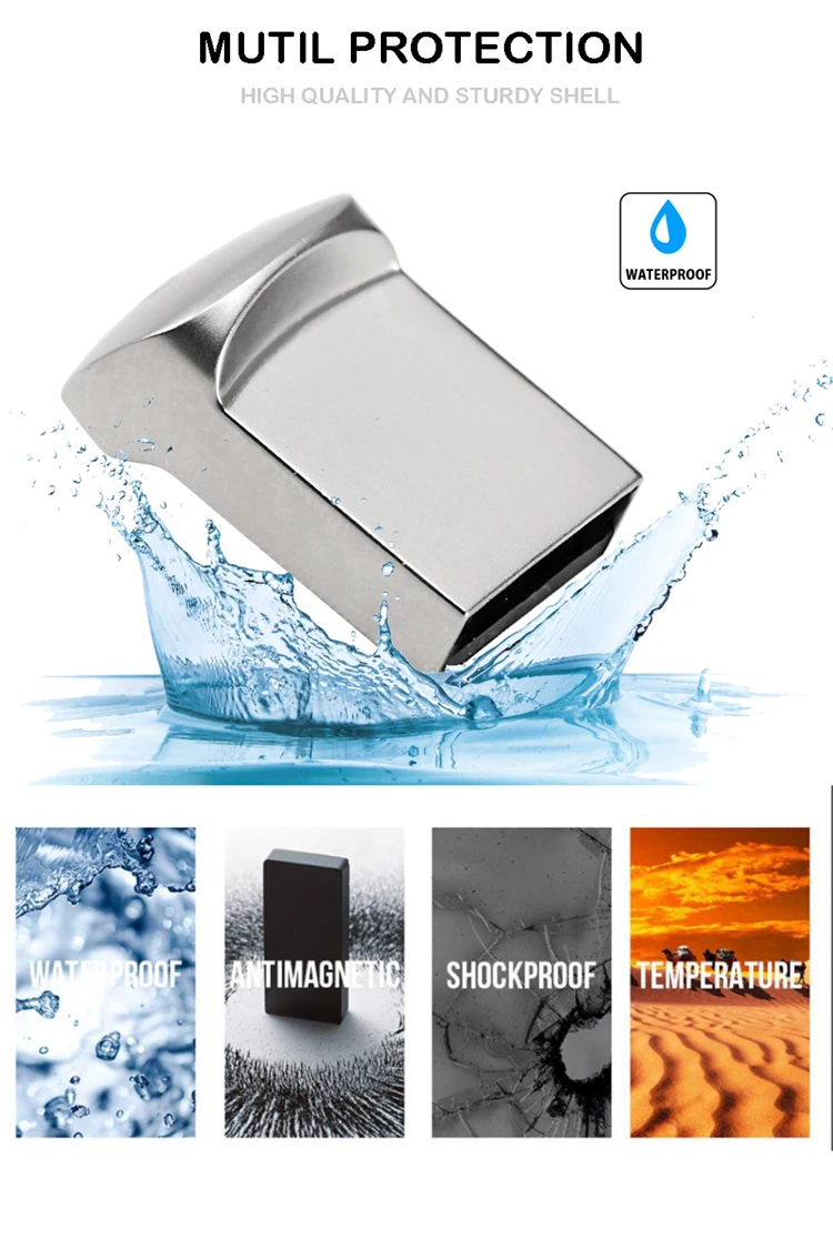 Mini Metal USB Flash Drives - 4GB to 64GB Storage