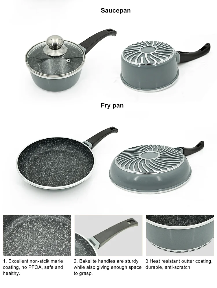 Hot Sales Full Size Non Stick Granite Cookware Set