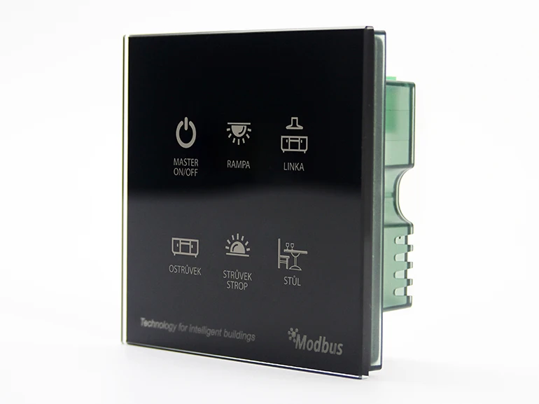 12-36V DC RS485 Modbus Protocol Touch Wall Switch for Smart Hotel Control